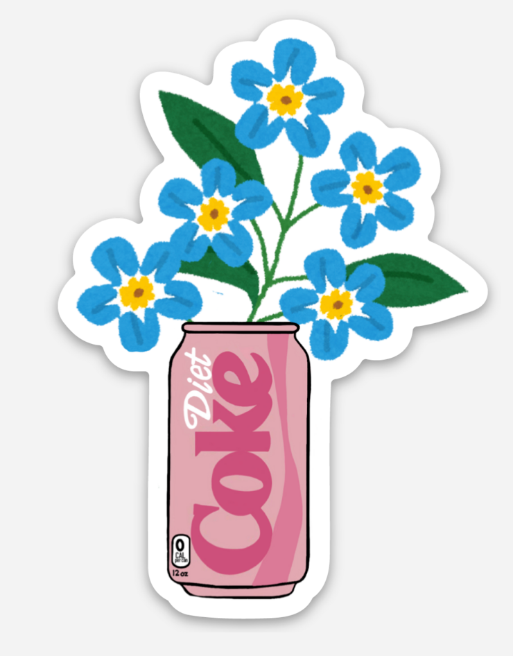 Diet Coke Flower Can Sticker – Jilly's Boutique